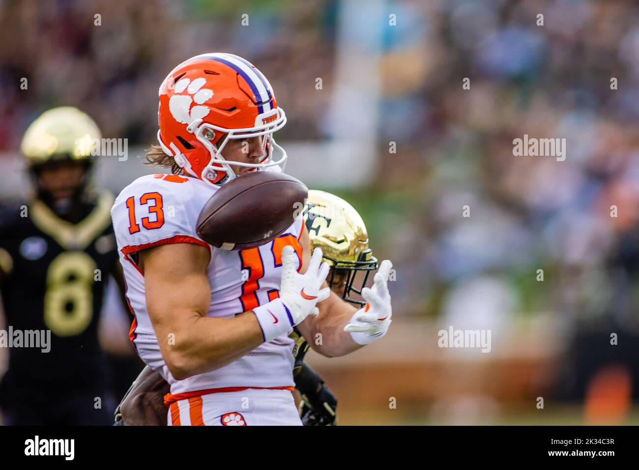 Winston-Salem, NC, USA. 24th Sep, 2022. Clemson Tigers wide receiver ...
