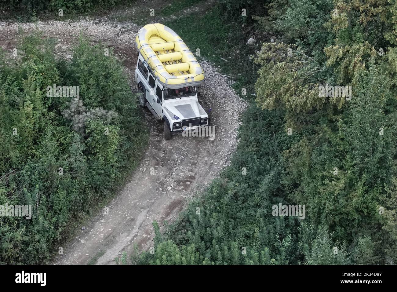 Transportation for rafting on the Tara River Stock Photo - Alamy