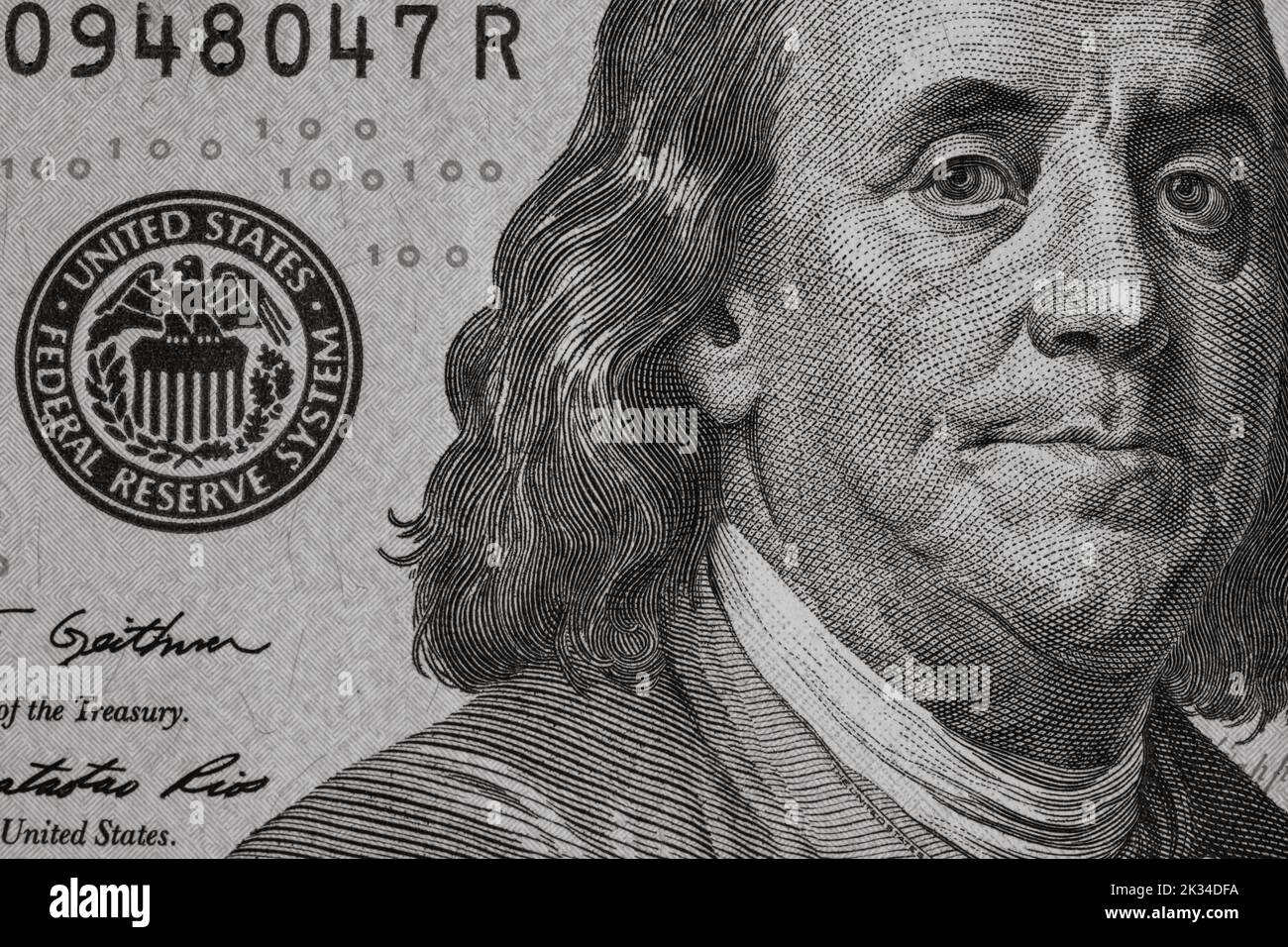 Close up macro detail of US dollar money banknotes, detail photo of US ...