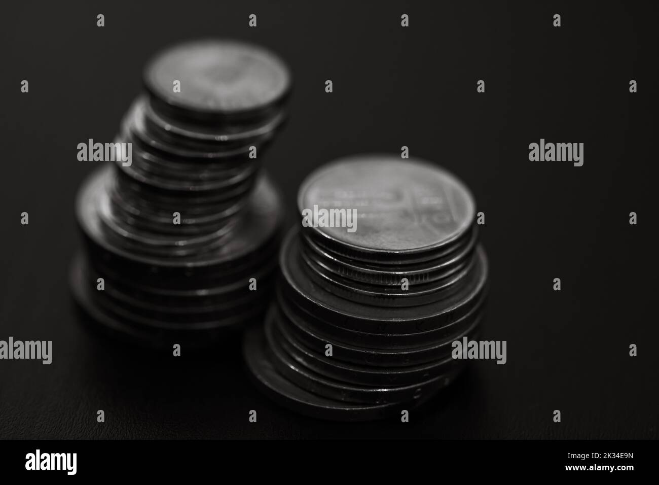 Close-up photo of Romanian money, coins, 10 bani, and 1 ban Stock Photo ...