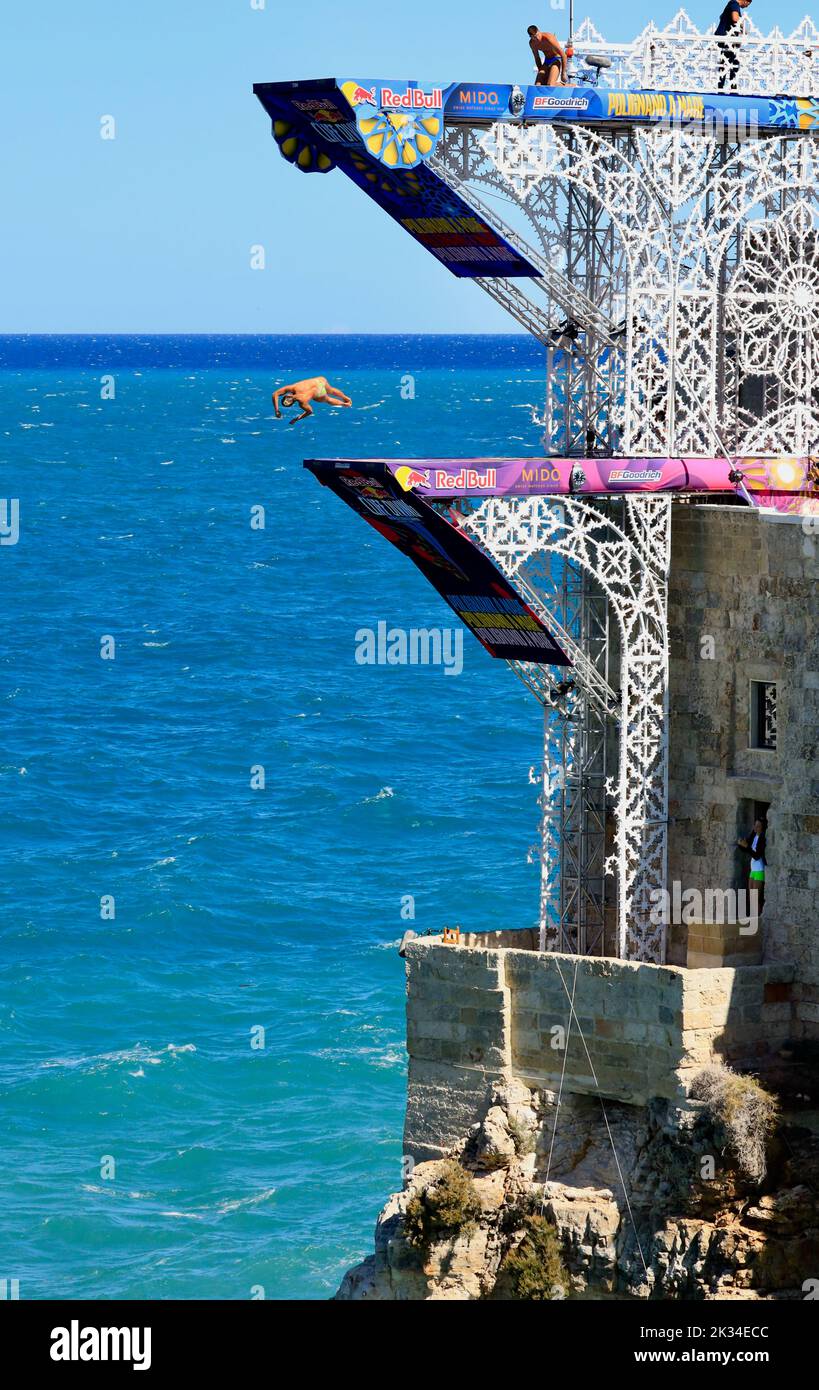 Polignano a Mare, Italy, September 18, 2022. Red Bull Cliff Diving ...