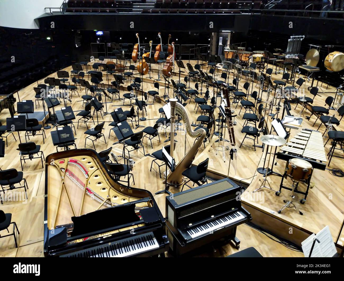 Stage of the philarmonic Ochestra of Paris with this music instrument ...