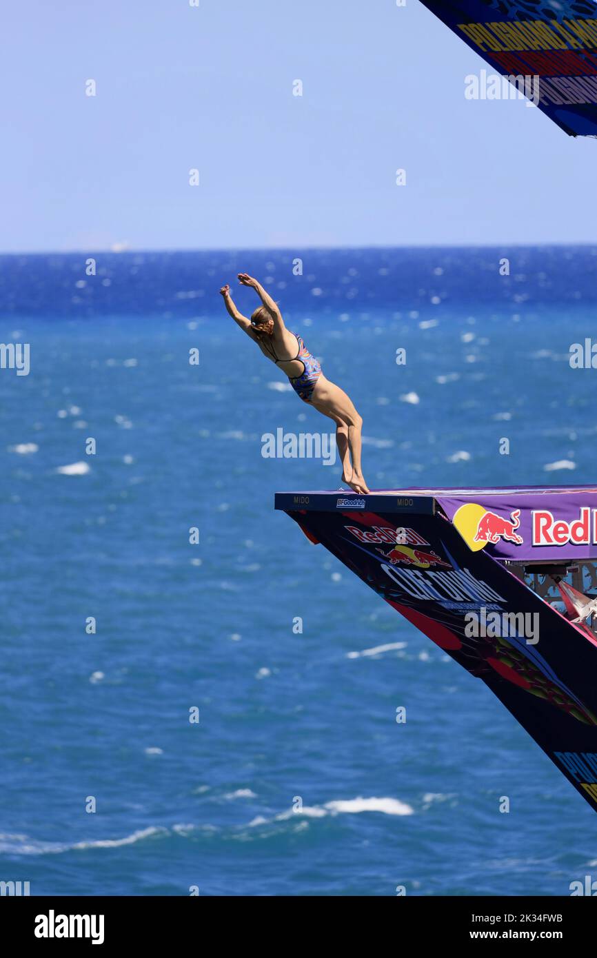 Polignano a Mare, Italy, September 18, 2022. Red Bull Cliff Diving ...