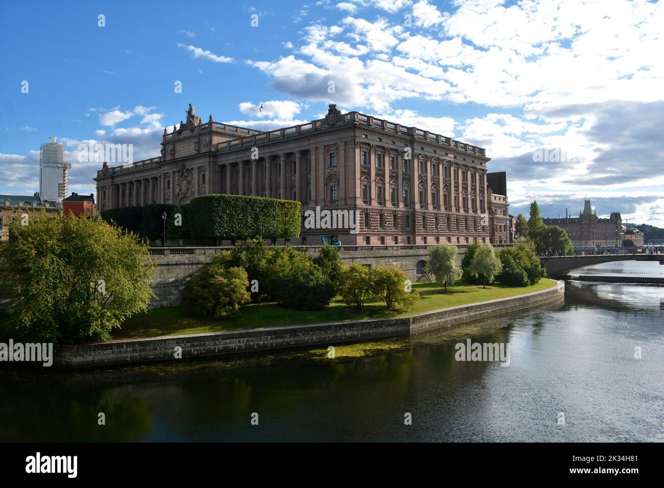 Stockholm, Sweden, September 2022: The Riksdag (Swedish parliament House) building exterior ...