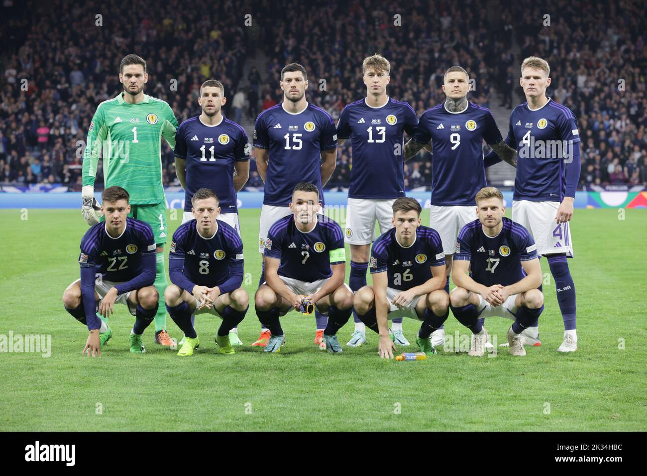 Scotland's (top, left to right) goalkeeper Craig Gordon, Ryan Christie ...