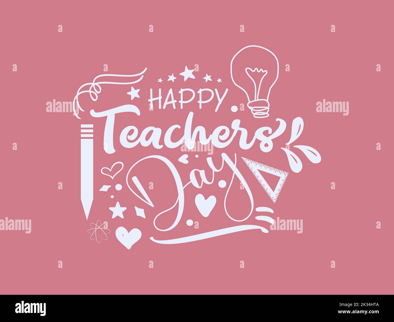 Happy Teachers Day Vector Illustration Calligraphy Design With