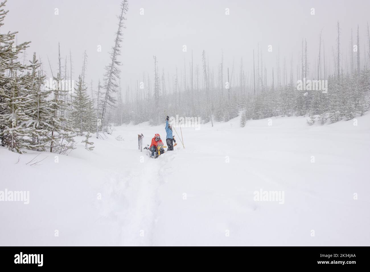 Teamwork cold deep snow hi-res stock photography and images - Alamy