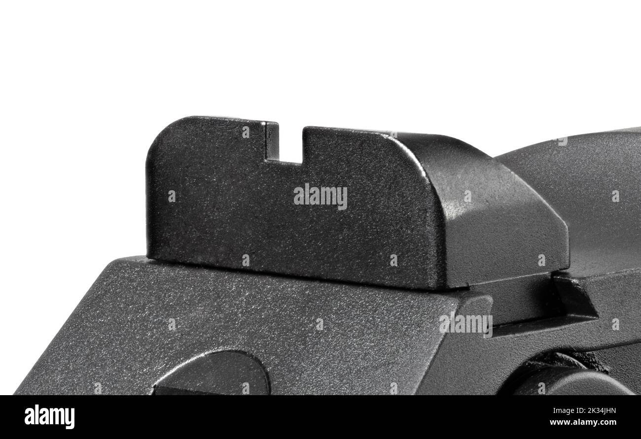 Isolated rear sight on a semi automatic pistol Stock Photo - Alamy