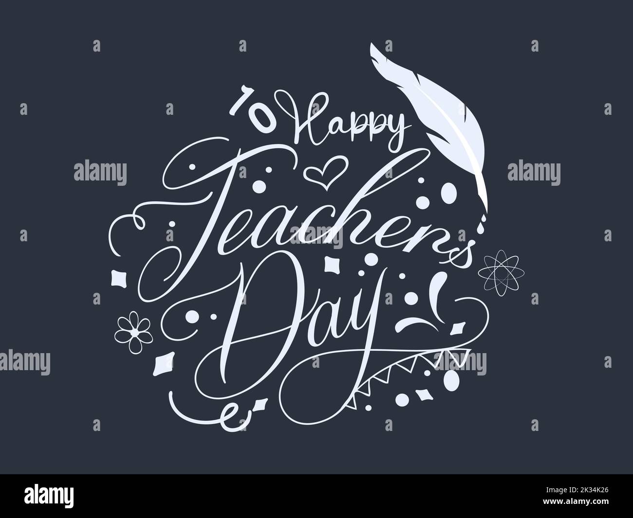 Happy teachers day hand lettering vector illustration design with ...