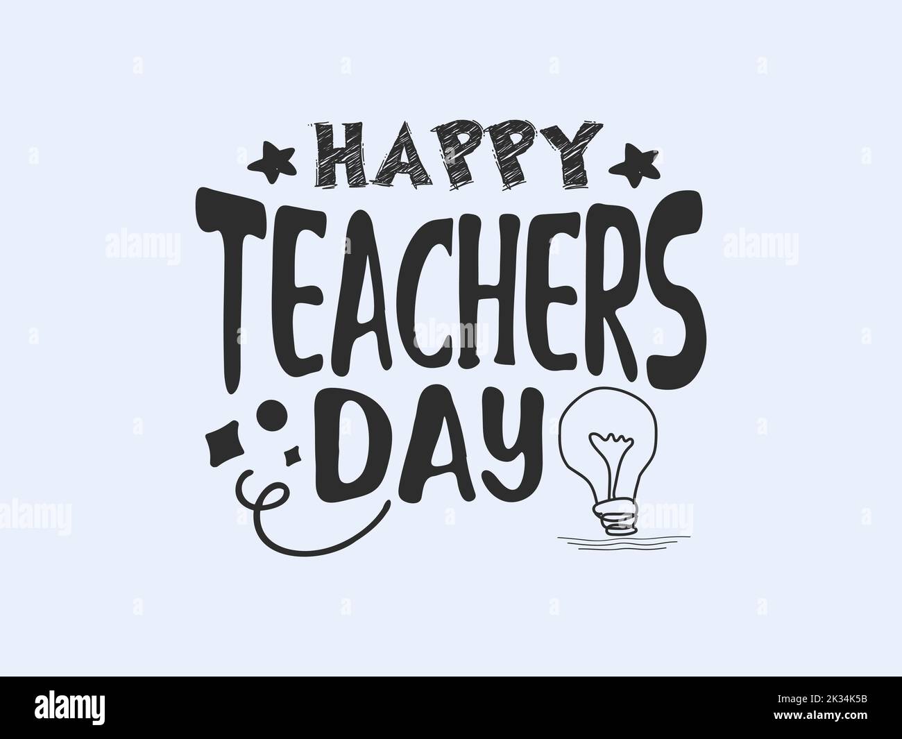 Happy Teachers Day Vector Illustration Calligraphy Design With