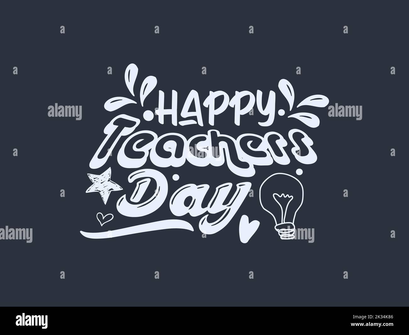 Happy Teachers Day Vector Illustration Calligraphy Design With