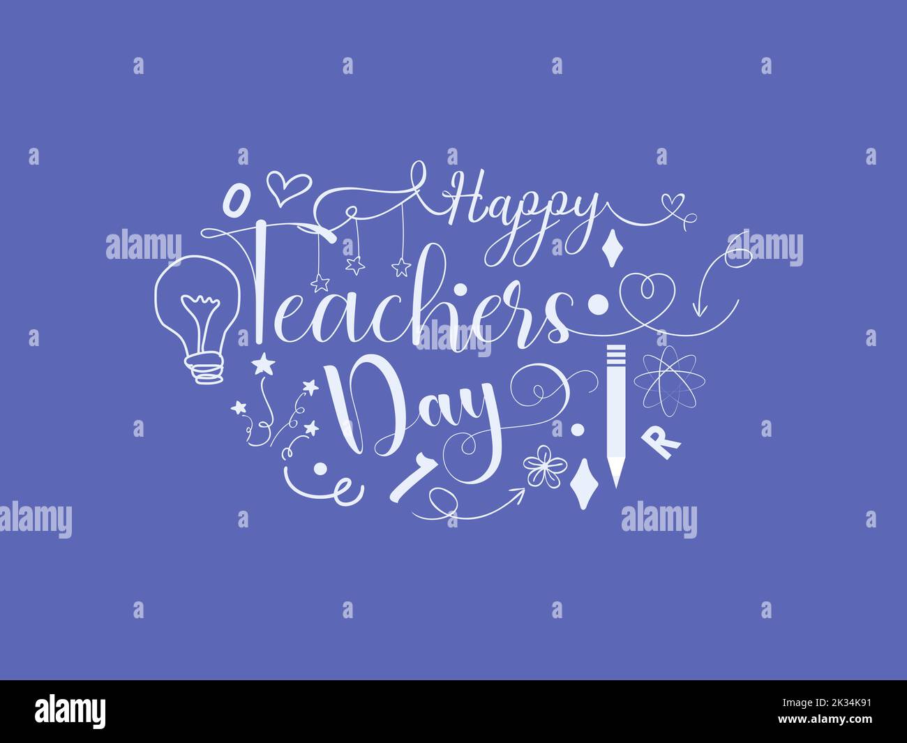 Happy teachers day hand lettering vector illustration design with ...
