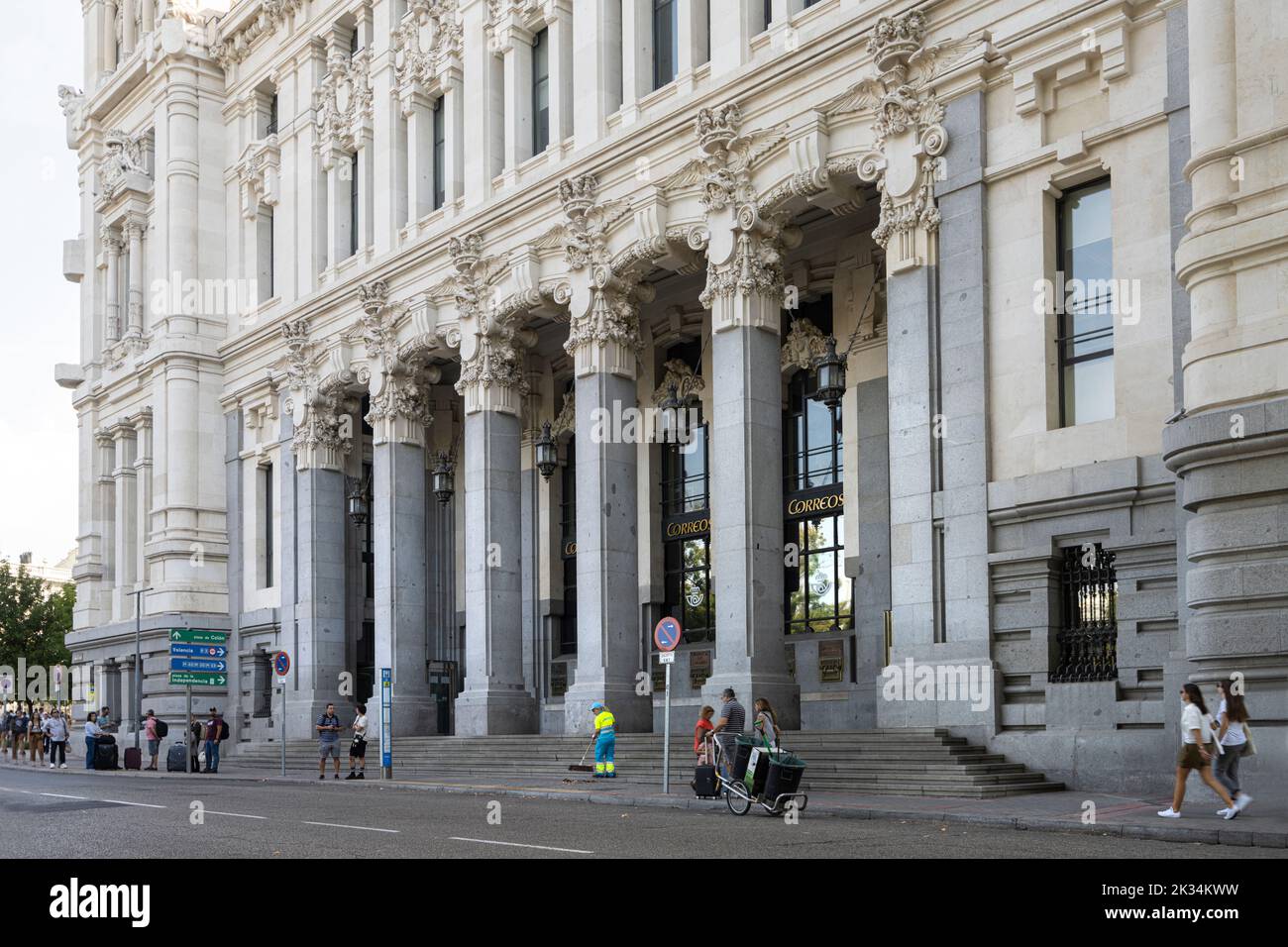 Madrid, Spain, September 2022. the exterior facade of the post office ...