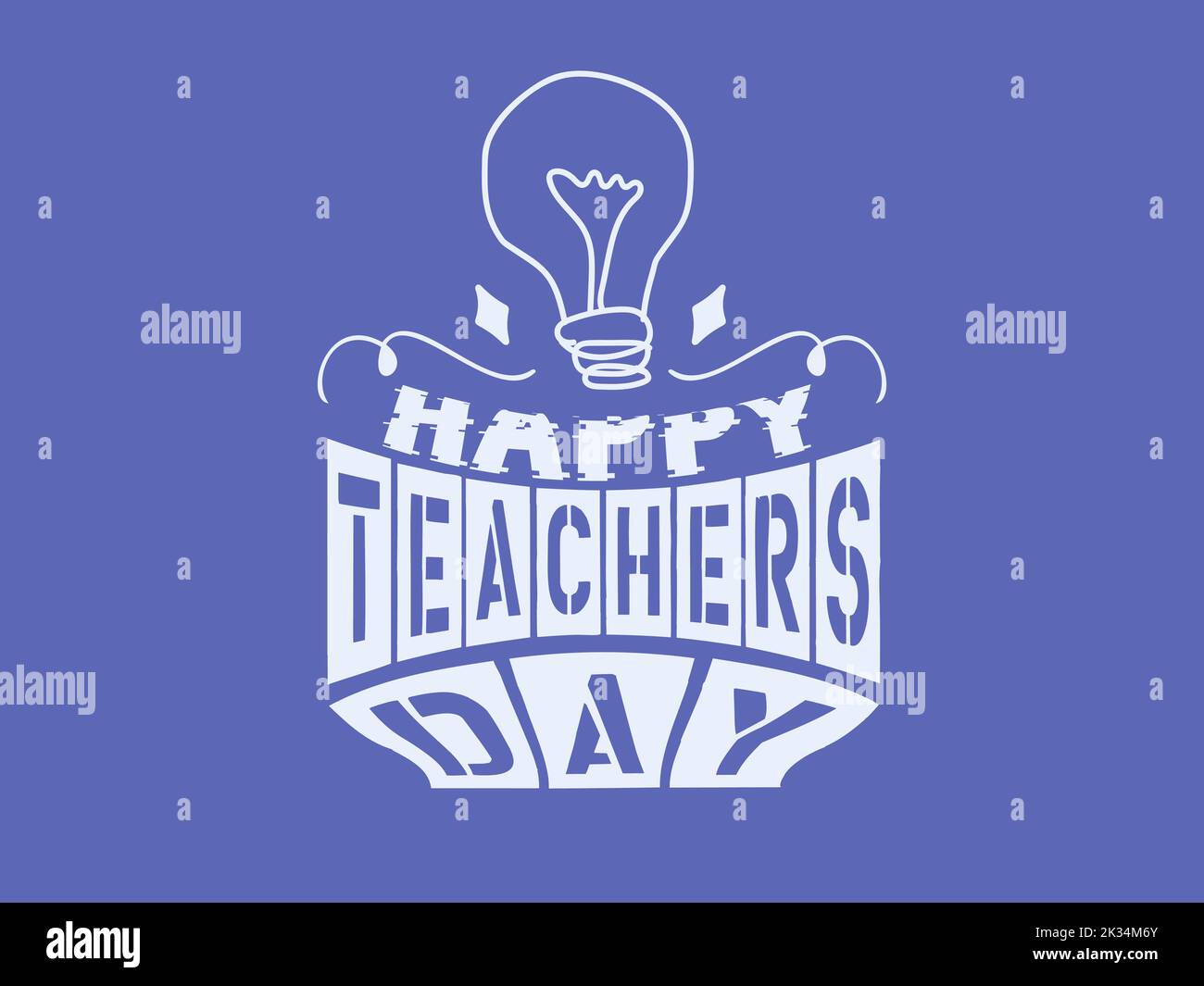 Happy Teachers Day Vector Illustration Calligraphy Design With