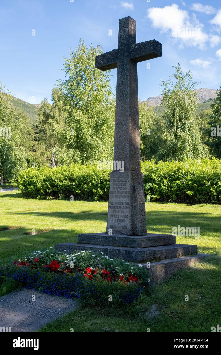 Narvik, Norway - July 12, 2022: Narvik City Cemetery. German, french ... Narvik, Norway - July 12, 2022: Narvik City Cemetery. German, french ...