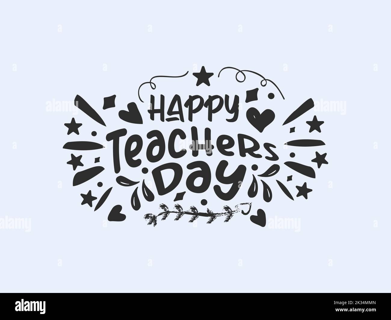 Happy teachers day vector illustration Calligraphy design with ...