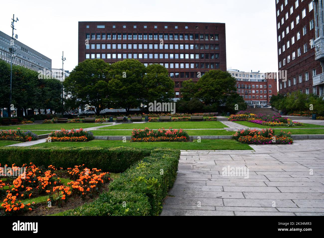 Oslo, Norway, September 2022: Crown Princess Märtha's Square park with ...