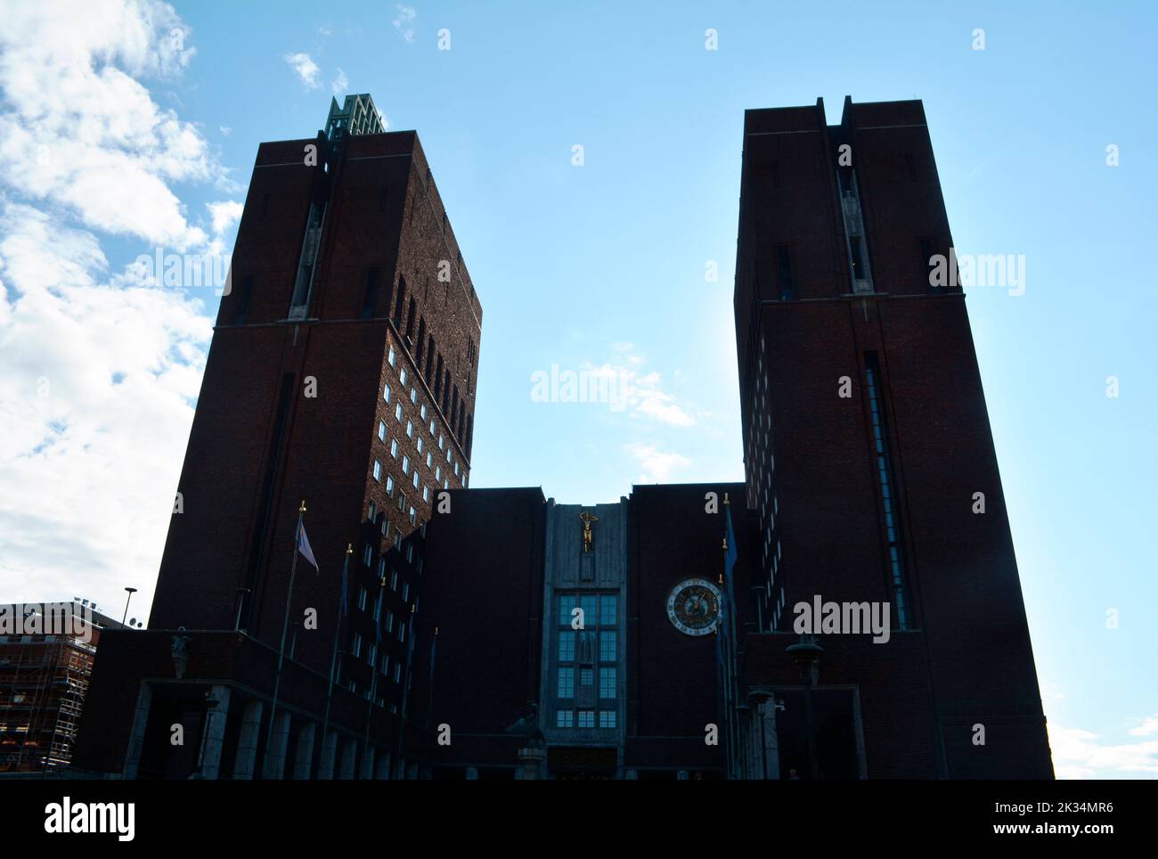Oslo, Norway, September 2022: Front facade of the Oslo City Hall ...