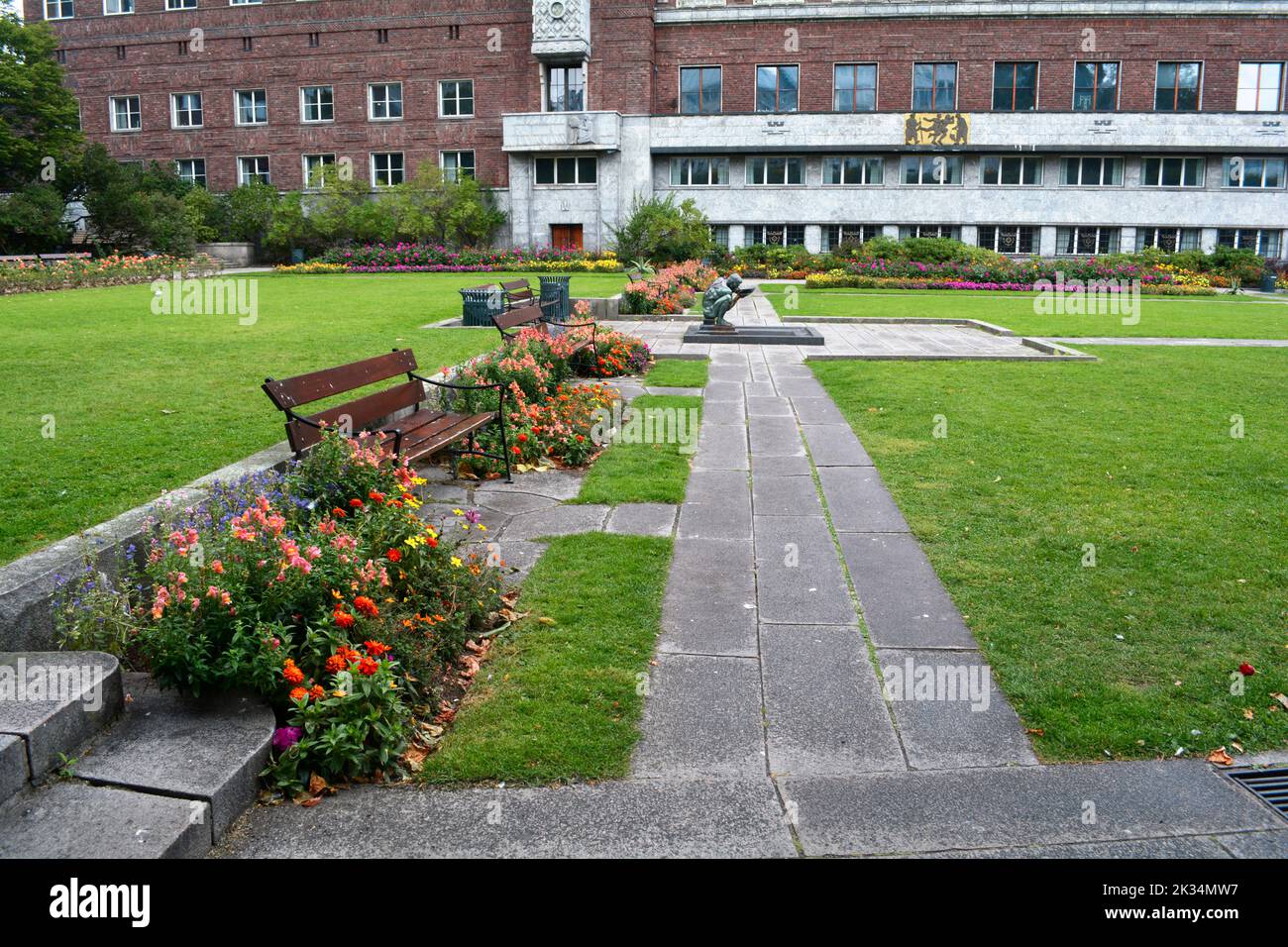 Oslo, Norway, September 2022: Crown Princess Märtha's Square park with ...