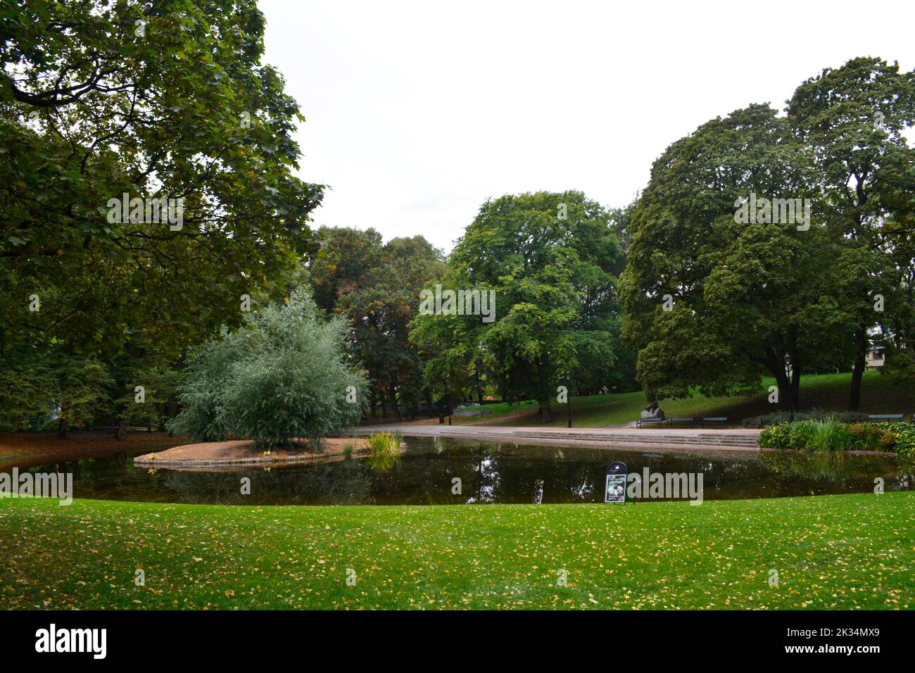 Oslo, Norway, September 2022: Palace Park surrounding the Royal Palace ...