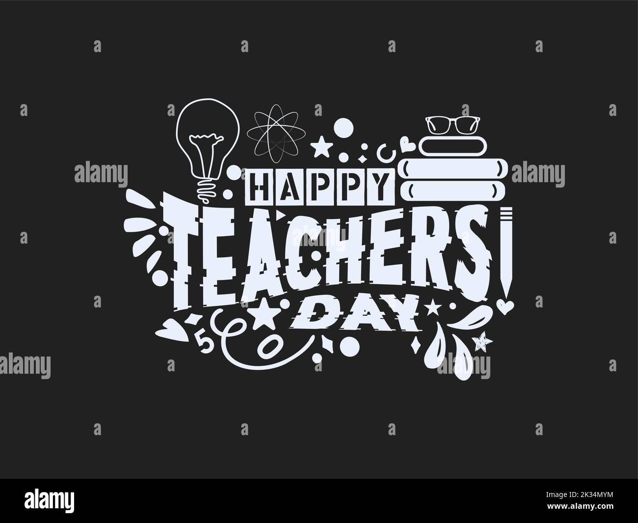 Creative hand lettering vector illustration design concept for happy ...