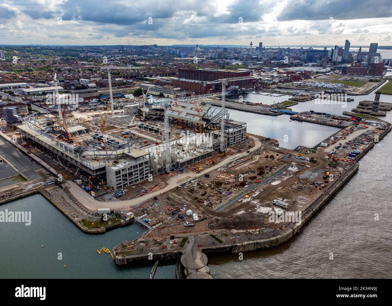 Work continues on the construction of Everton Football Club's new ...