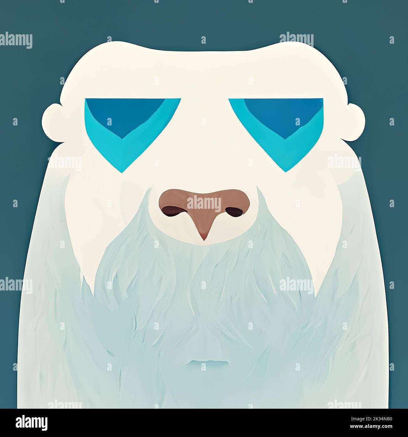 Sticker serious yeti. Bigfoot portrait. Flat art. Digital illustration ...