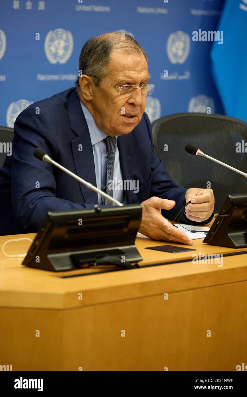 New York, NY, USA. 24th Sep, 2022. His Excellency Sergey Lavrov.Minister for Foreign Affairs of ...