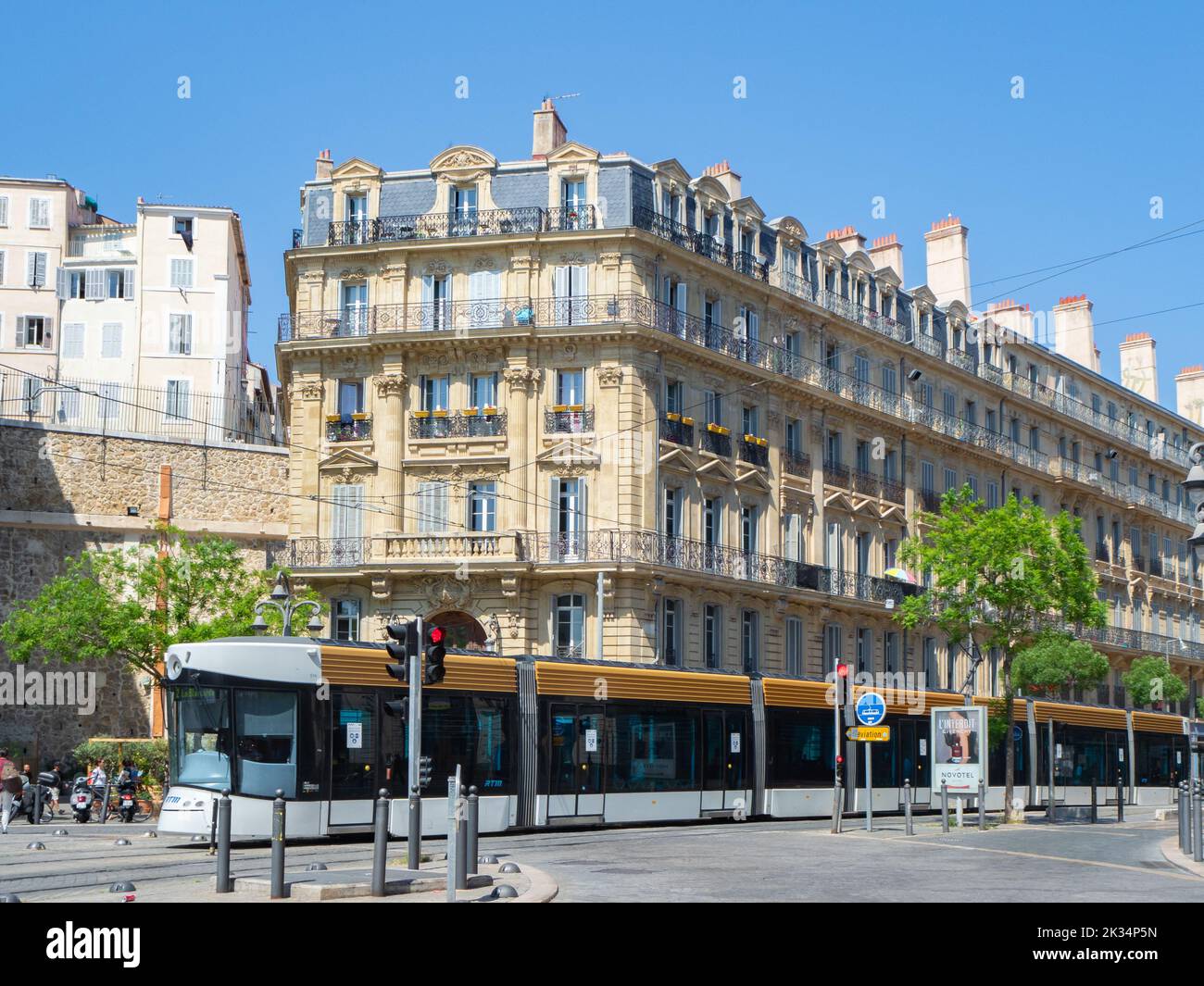Marseille, France - May 15th 2022: A modern tram car in front of ...