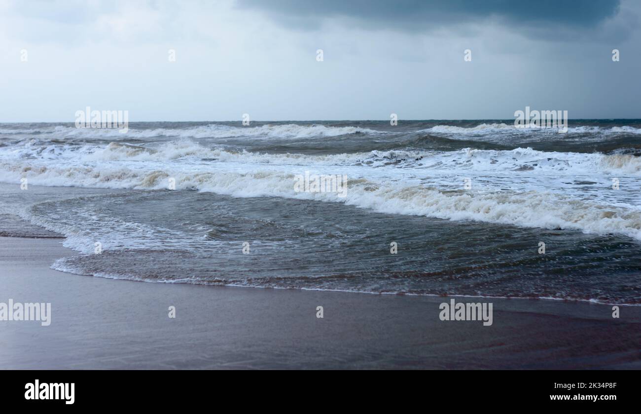 Sea Waves Crushing On Ocean Floor. Focus On Foreground. Puri, Odisha ...