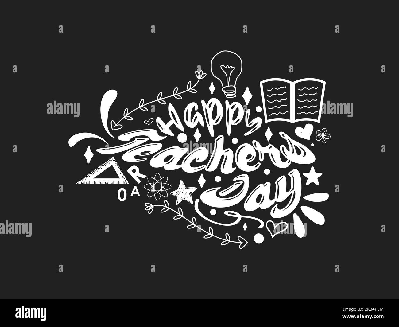 Creative hand lettering vector illustration design concept for happy ...