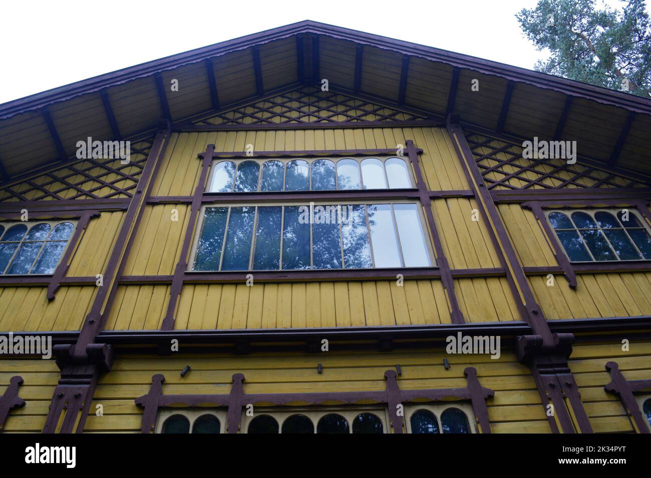 Oslo, Norway, September 2022: Old wooden building from 1894 exhibited at The Norwegian Museum of ...