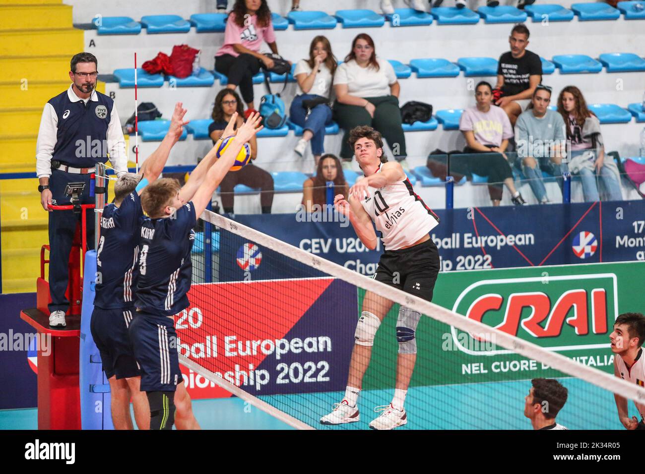 Block Mateusz Kufka (POL) during U20 European Championship - Belgium vs ...