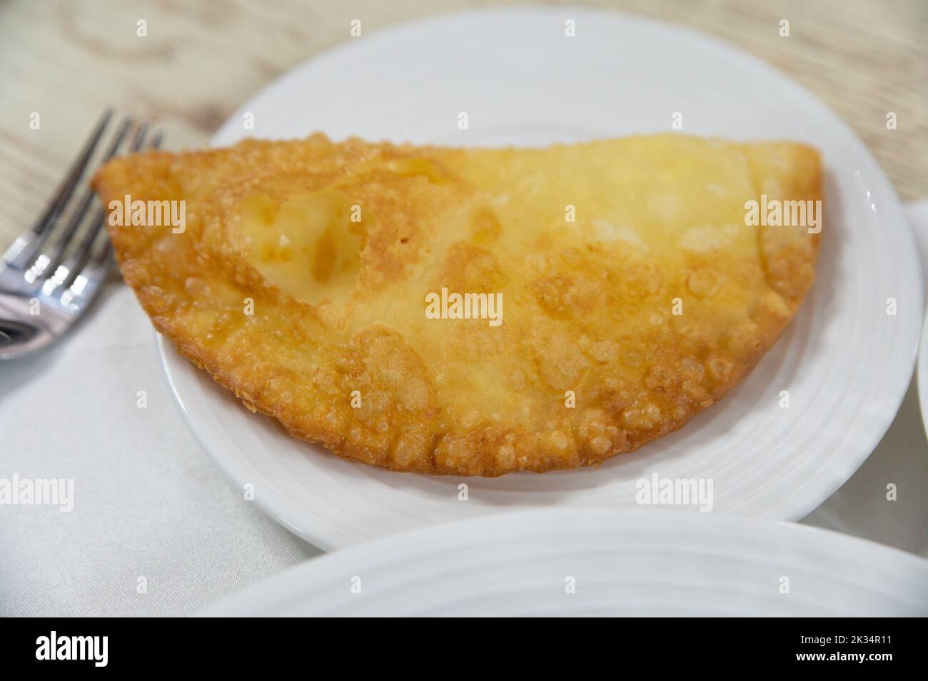 Close up Chebureki traditional dish of many turkic and mongolian people ...