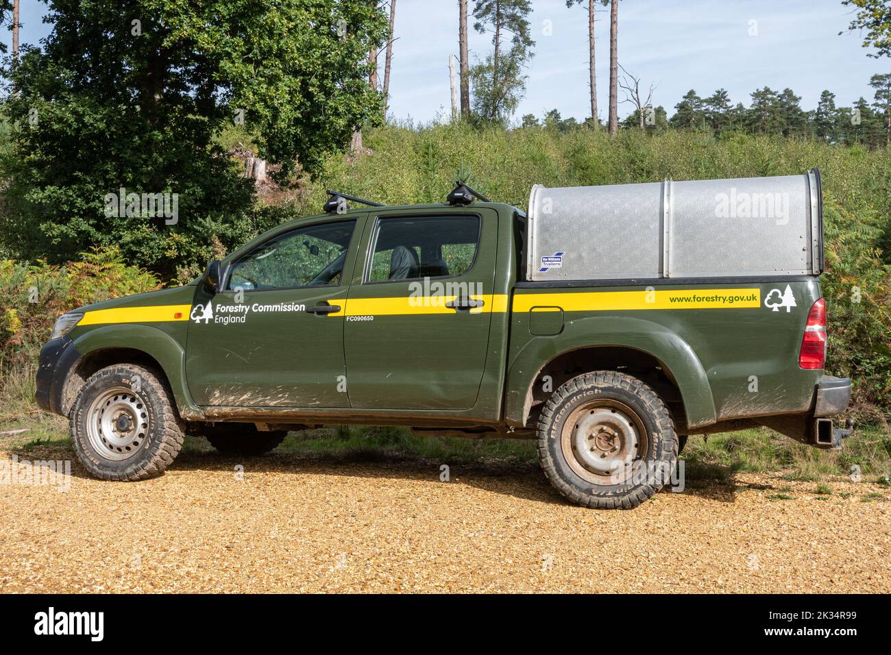 Forestry Commission England logo on pickup truck vehicle in the ...