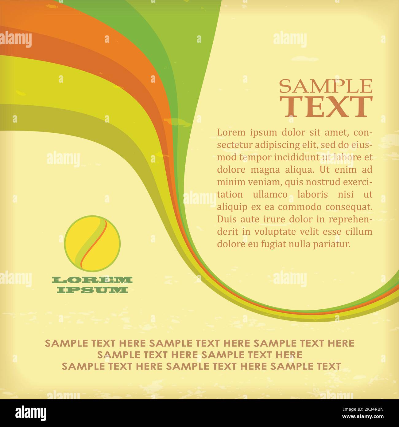 Abstract retro template with curved color line. Vintage vector graphic ...