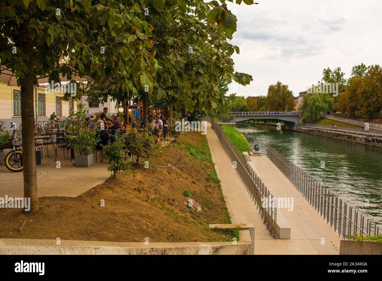 Ljubljana, Slovenia - September 3rd 2022. The Ljubljanici River in ...