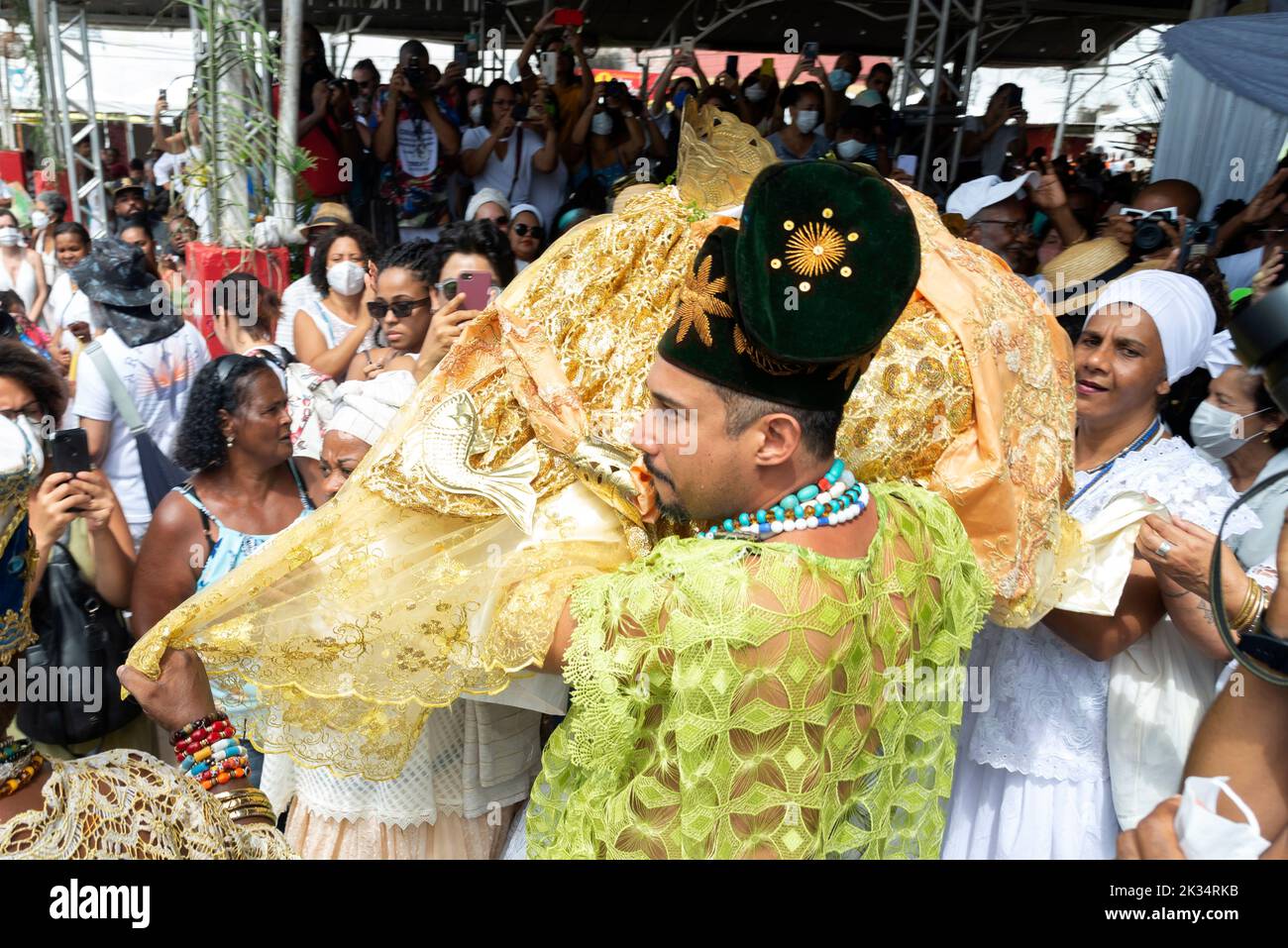 The members of Candomble religion during religious celebration in ...