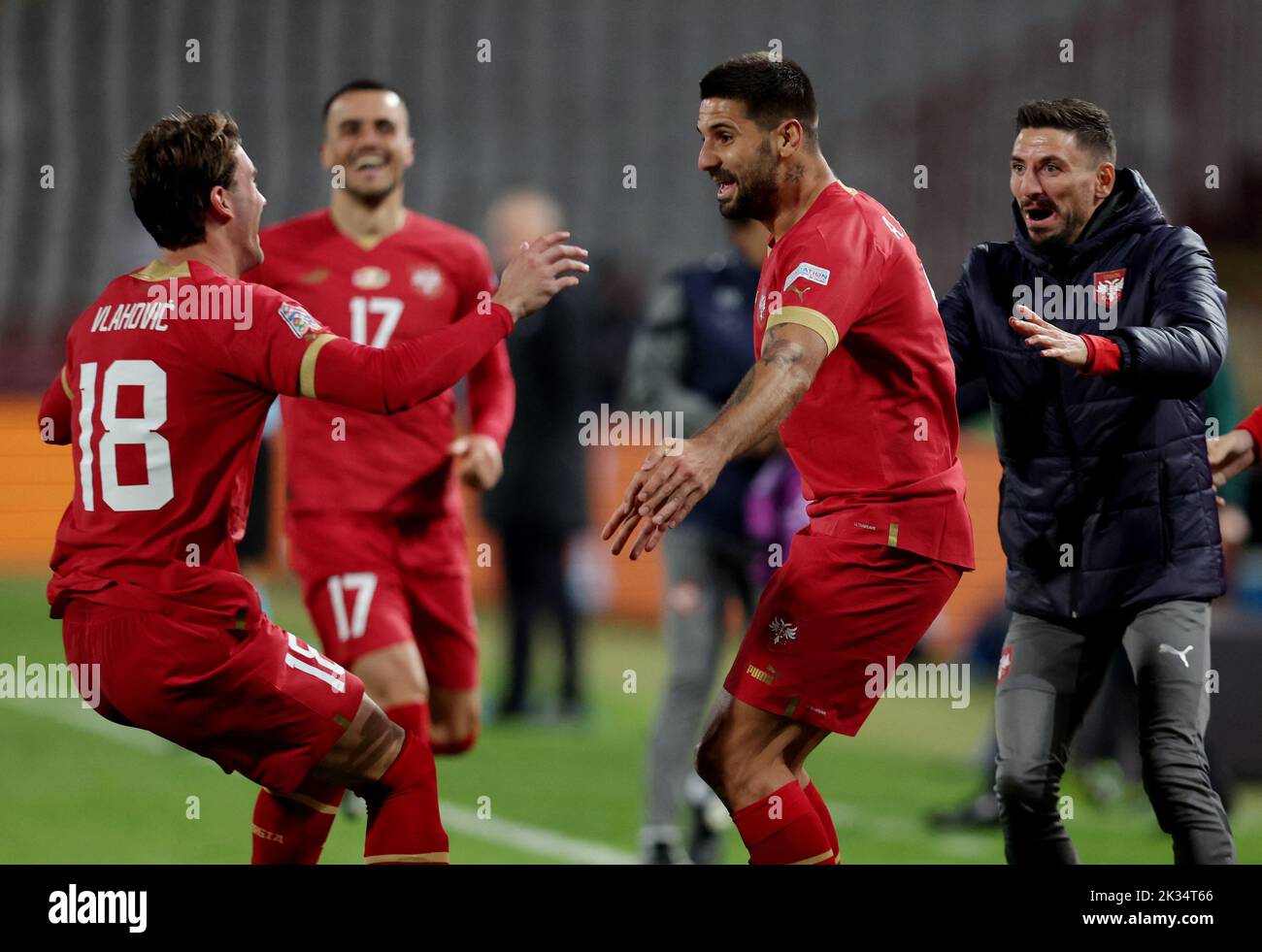 Serbias aleksandar mitrovic celebrates scoring hi-res stock photography ...
