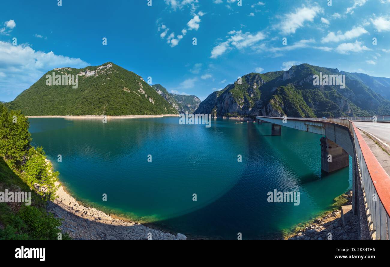 The famous Piva river canyon with its fantastic reservoir Piva Lake ...
