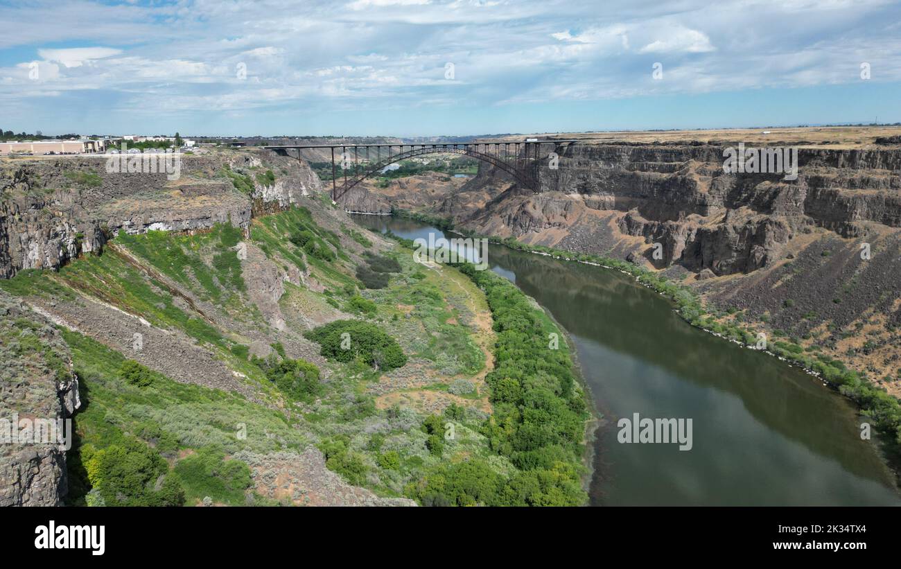 A greenish river between cliffs in a summer day Stock Photo - Alamy