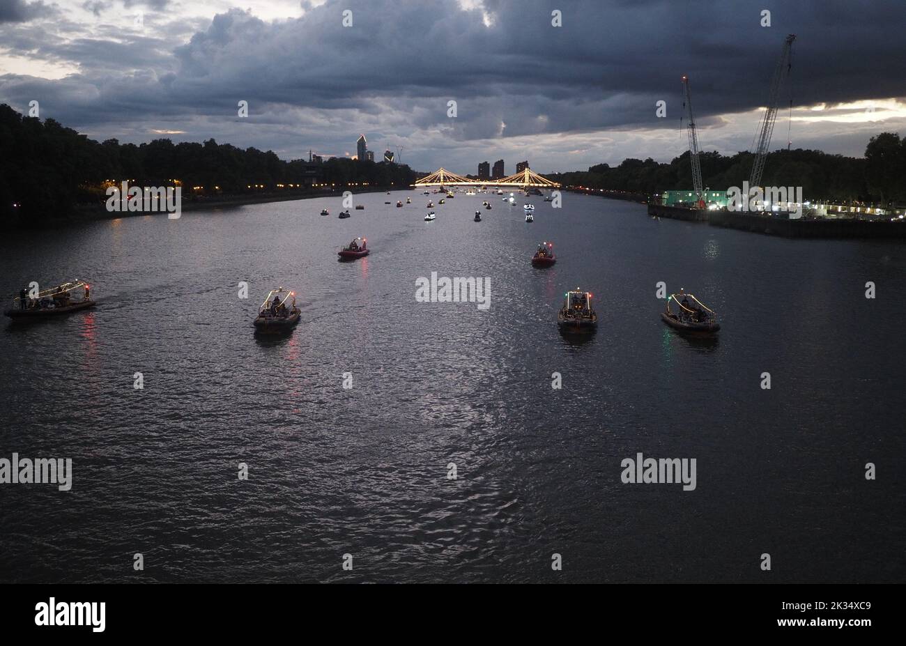 London, UK. 24th Sep, 2022. The Thames Flotilla in memory of Queen ...