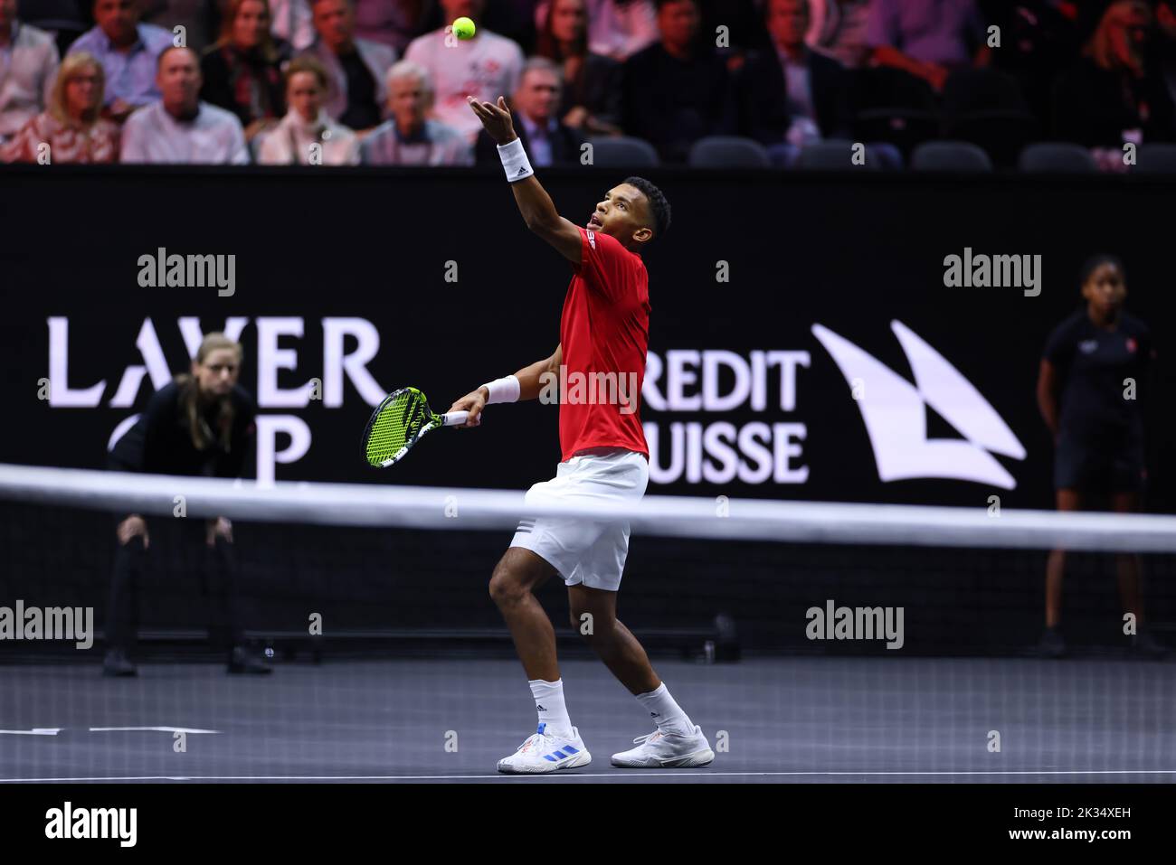 24th September 2022; O2, London England: Laver Cup international tennis tournament: Felix Auger ...