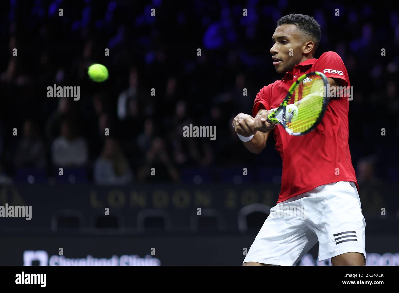 24th September 2022; O2, London England: Laver Cup international tennis tournament: Felix Auger ...
