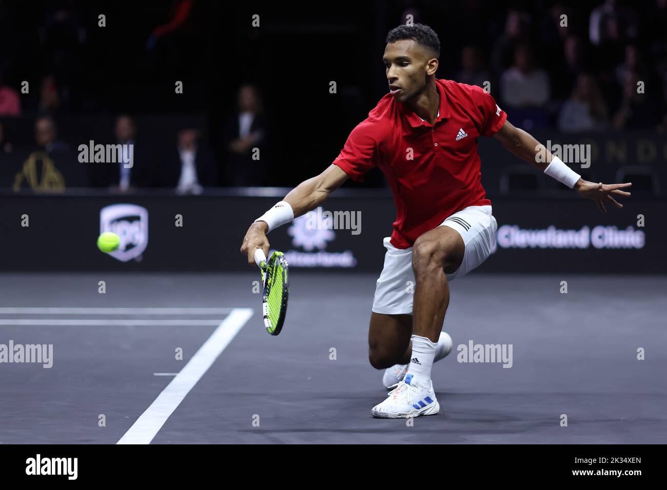 24th September 2022; O2, London England: Laver Cup international tennis tournament: Felix Auger ...