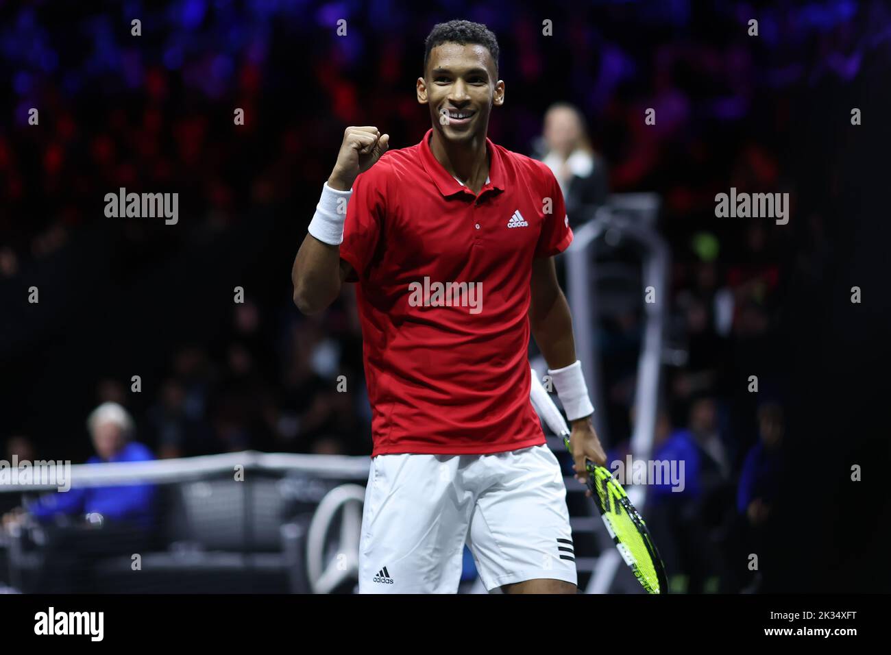 24th September 2022; O2, London England: Laver Cup international tennis tournament: Felix Auger ...