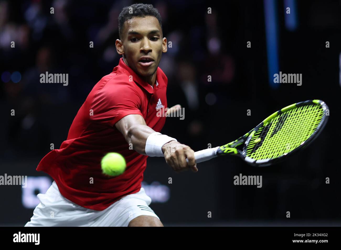24th September 2022; O2, London England: Laver Cup international tennis tournament: Felix Auger ...