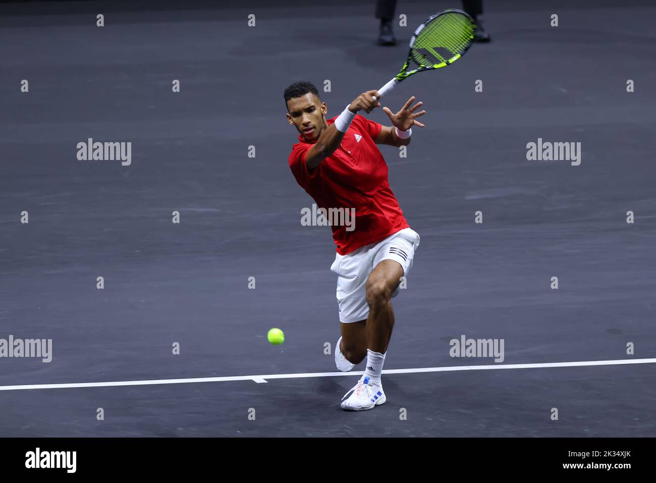 24th September 2022; O2, London England: Laver Cup international tennis tournament: Felix Auger ...