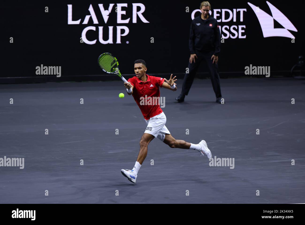24th September 2022; O2, London England: Laver Cup international tennis tournament: Felix Auger ...