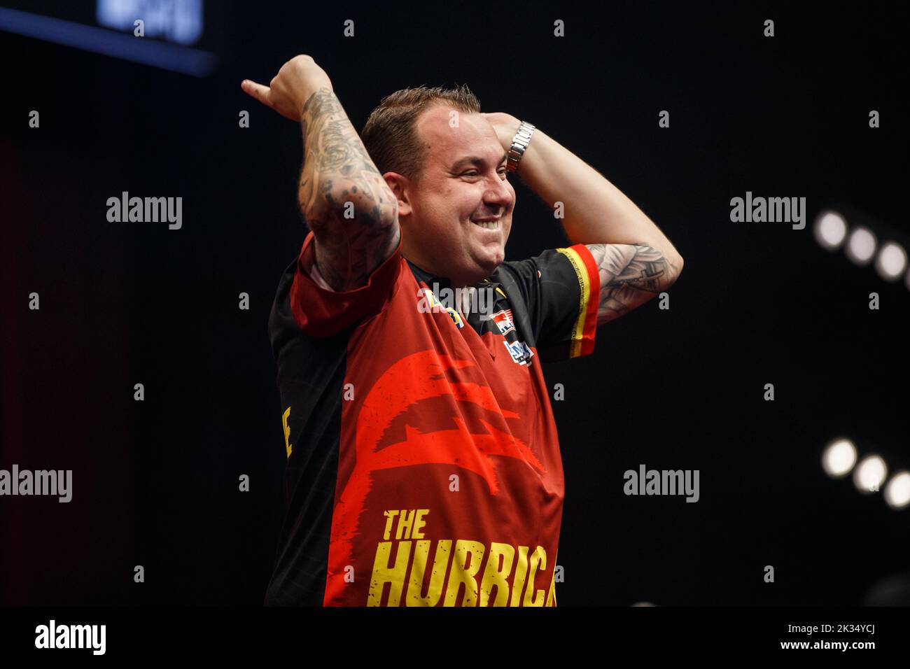 Belgian Kim Huybrechts celebrates after winning on the second day of ...